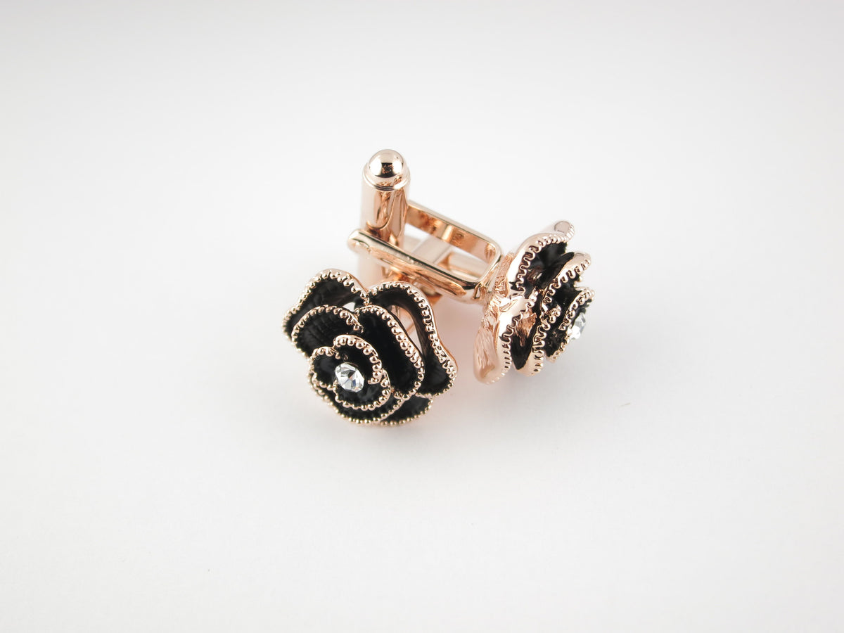 Crystal Rose Cufflinks, Rose Gold – SuitedMan